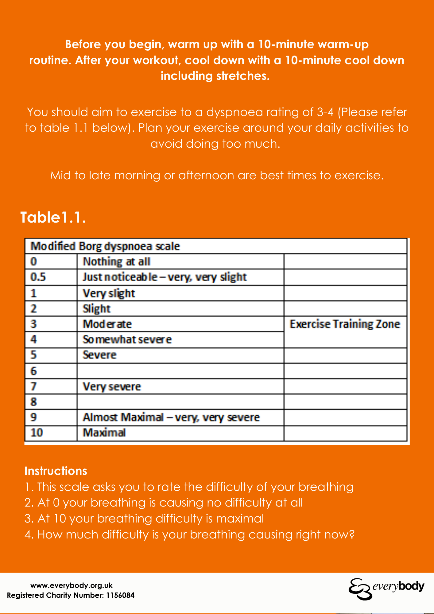 COPD Workout Card • Everybody Health and Leisure
