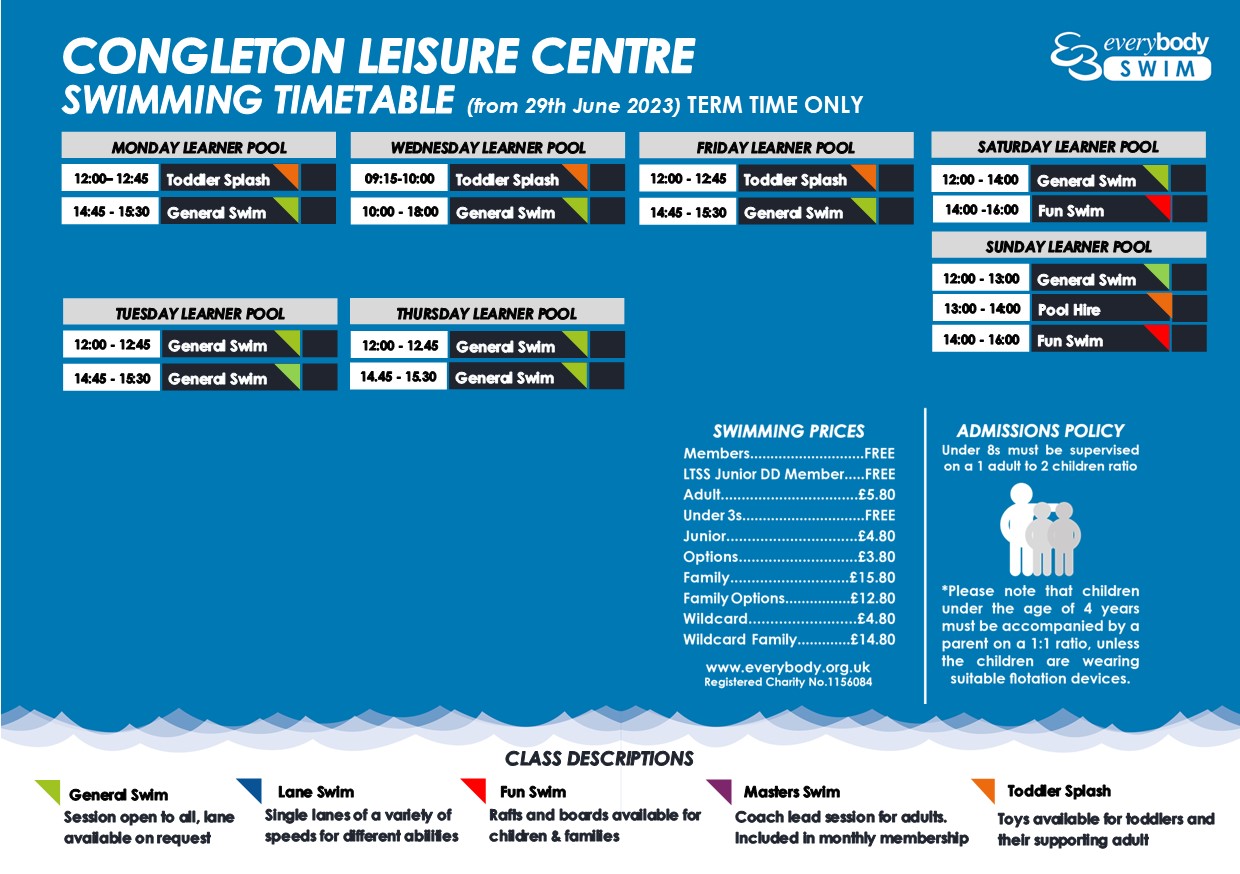 Congleton Leisure Centre Aquatics Timetable • Everybody Health and Leisure